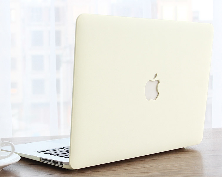 Cream White Color Apple Laptop Skin Solid Hard Case For Macbook Air 13 ...